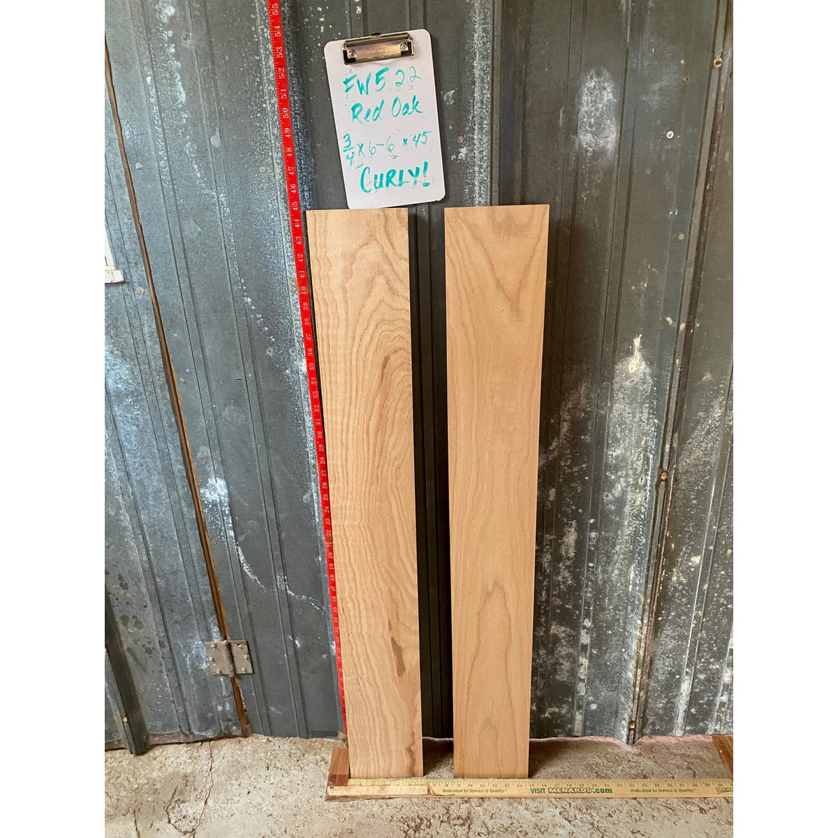 3/4 x 5 x 45 2-pack Red Oak Wood Lumber - Curly Boards - Woodworking ...